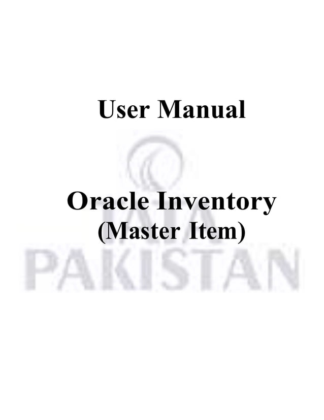 Oracle Master Item Creation Document | DOCX