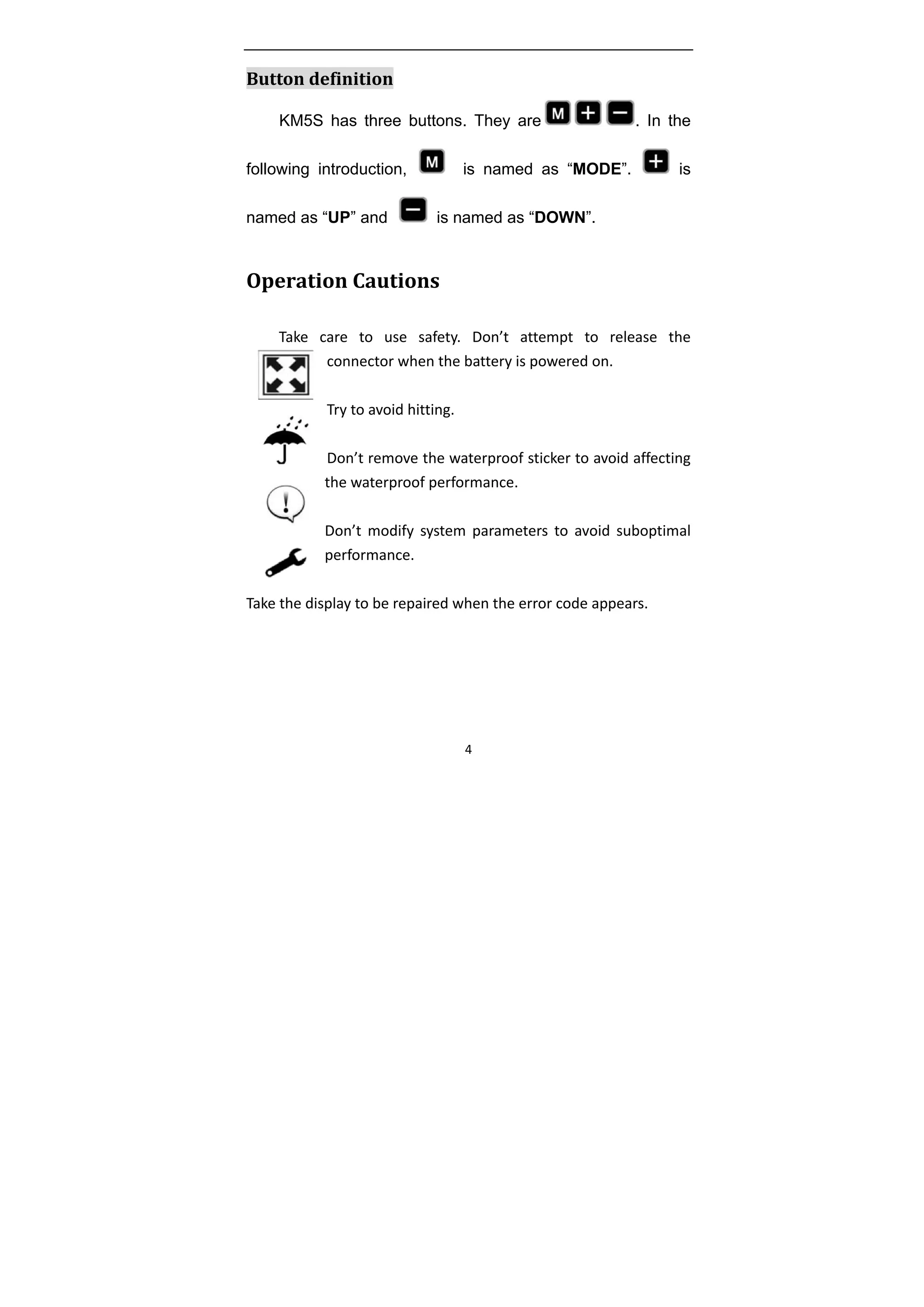 User Manual_KM5S-R LCD Display King-Meter Technology Co.,Ltd | PDF