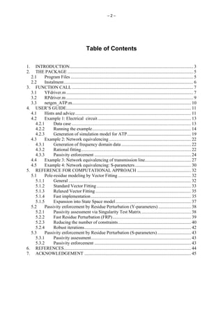 User manual matrix fitting toolbox | PDF