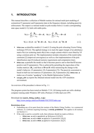 User manual matrix fitting toolbox | PDF