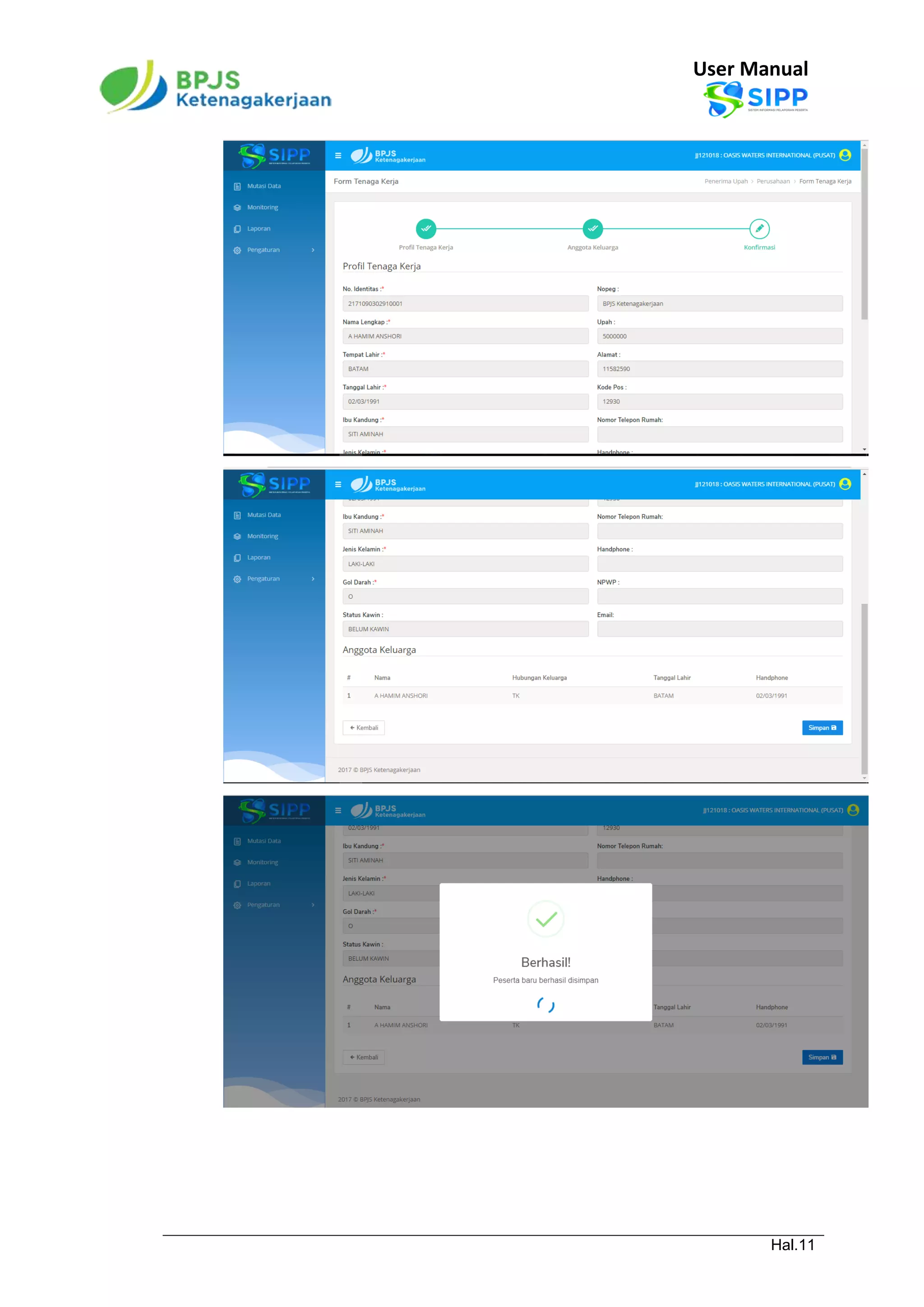 User Manual New SIPP v1 BPJS Ketenagakerjaan | PDF