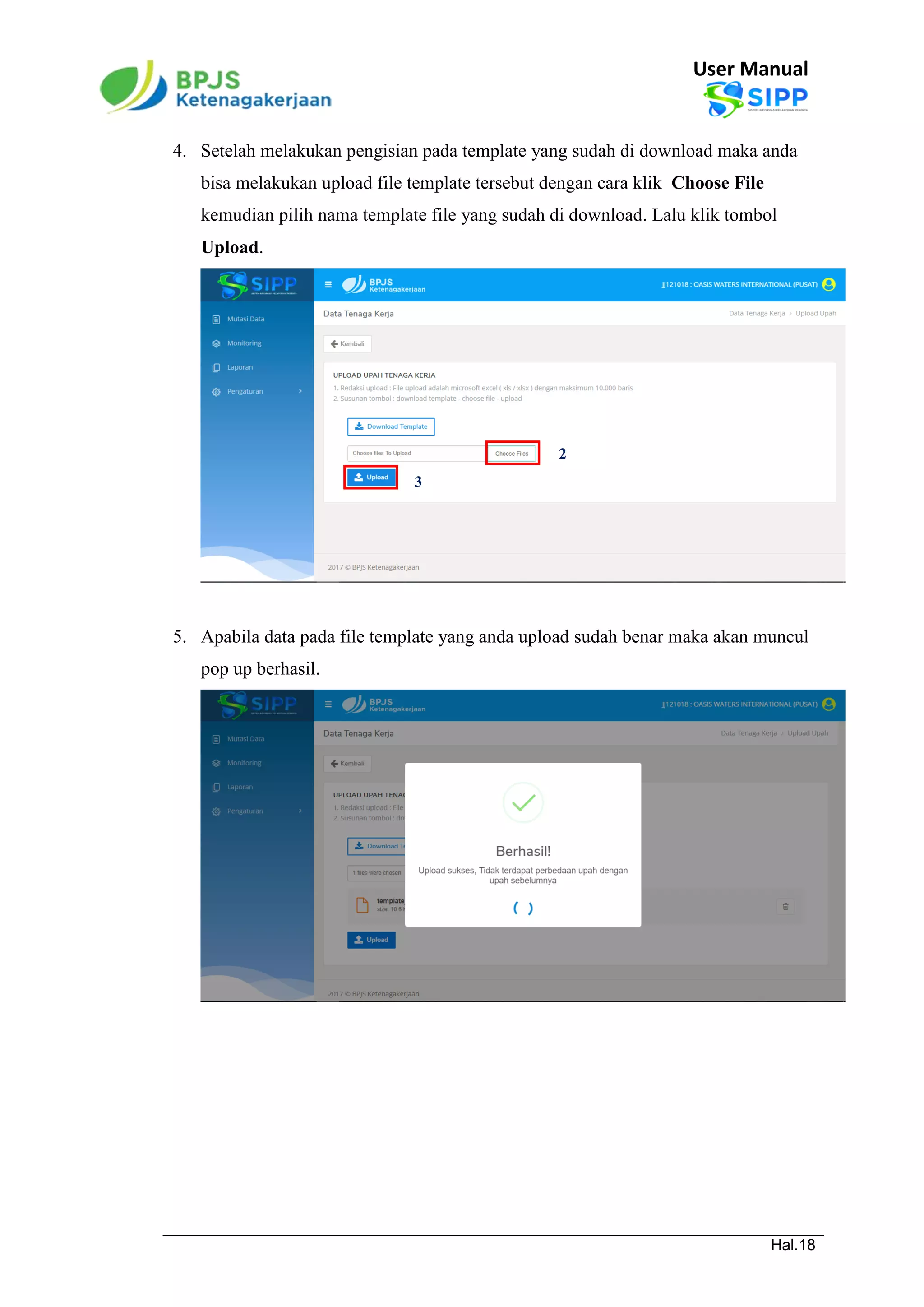 User Manual New SIPP v1 BPJS Ketenagakerjaan | PDF
