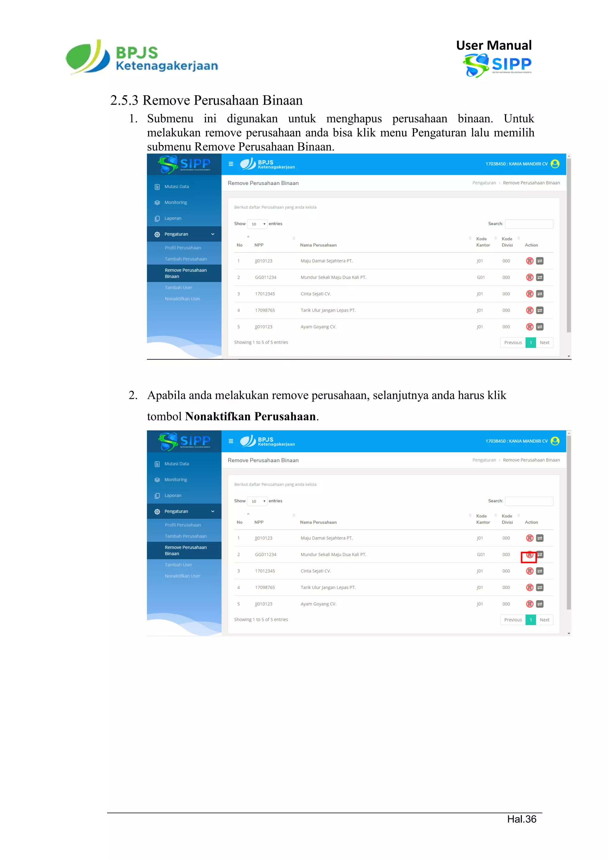 User Manual New SIPP v1 BPJS Ketenagakerjaan | PDF