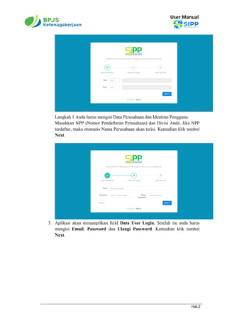 User Manual New SIPP v1 BPJS Ketenagakerjaan | PDF