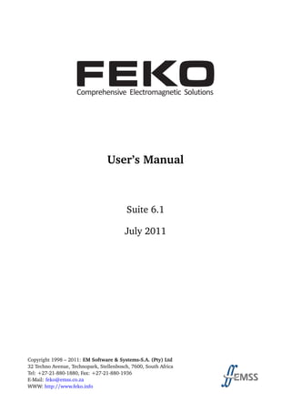 User manual of feko | PDF