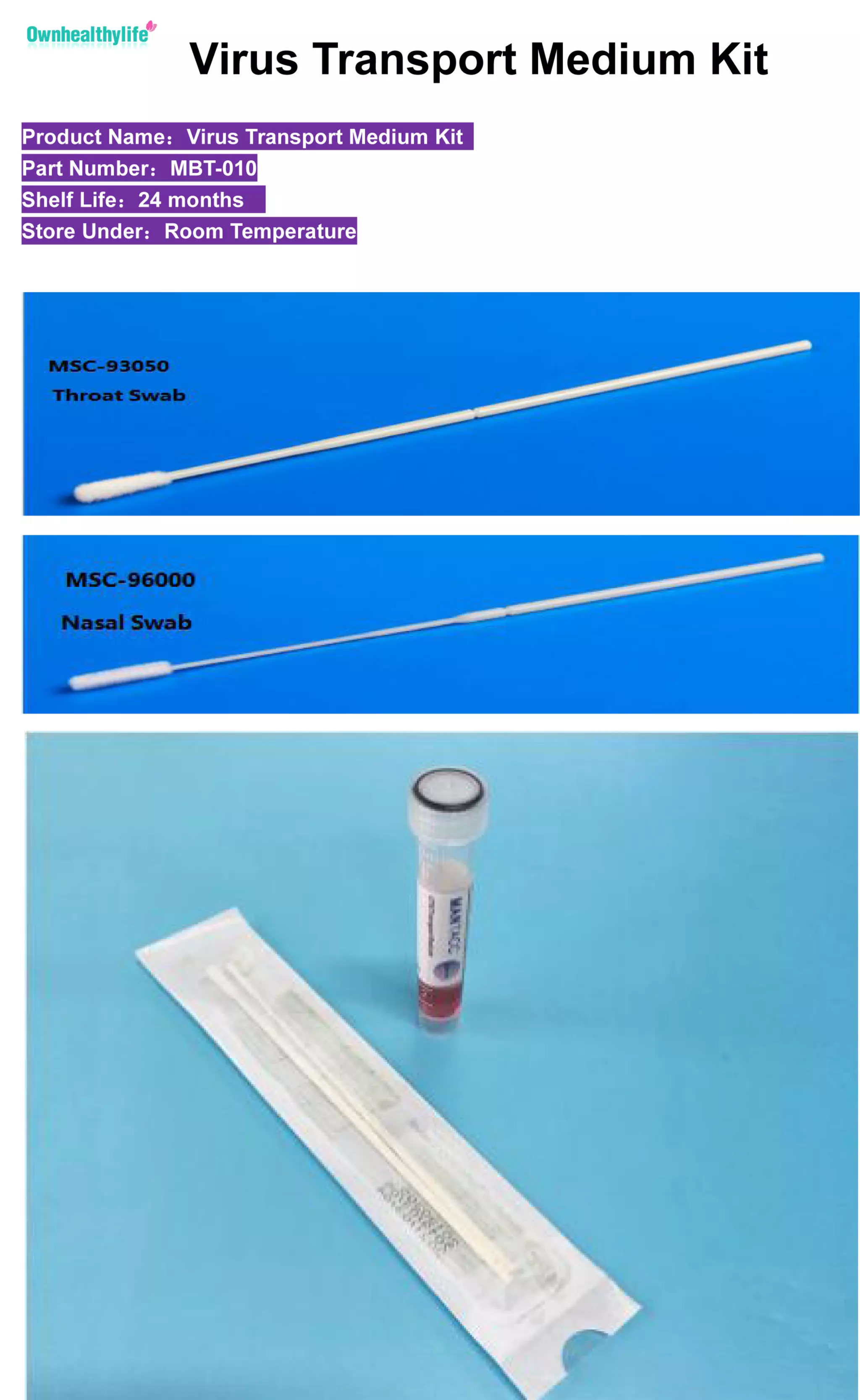 User manual of disposable sampling kits/virus transport medium kit ...
