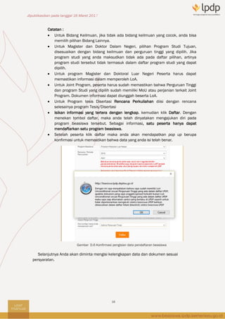 User manual pendaftaran beasiswa lpdp layout 13 maret 2017 up 16 maret ...