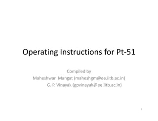 Pt-51 User Manual | PDF