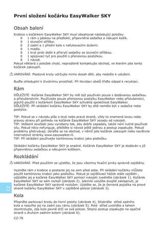 easywalker sky user manual Czech | PDF