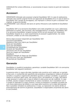 easywalker sky user manual Italian | PDF