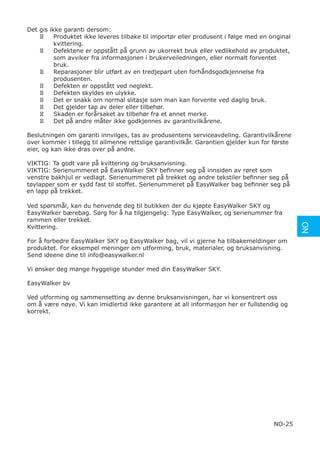 easywalker sky user manual Norwegian | PDF