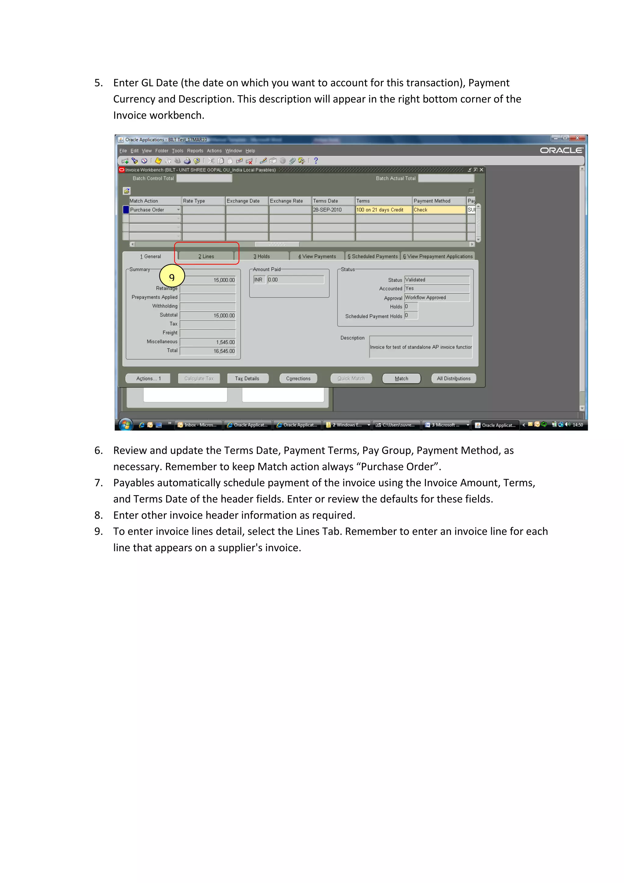 Sample Oracle Payable User Manual | PDF