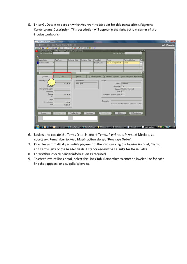 Sample Oracle Payable User Manual | PDF