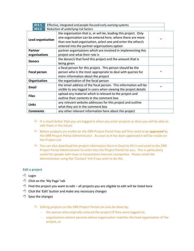 User Manual for DRR Project Portal | PDF