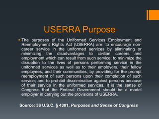 USERRA for Veterans and RC Servicemembers | PPTX