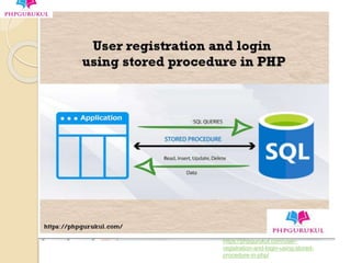 User registration and login using stored procedure in php | PPT