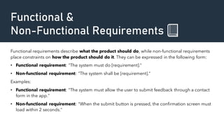 User Requirements, Functional and Non-Functional Requirements | PDF