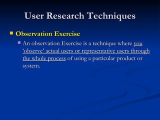 User Research Techniques by Vikram Rao, RSA | PPS