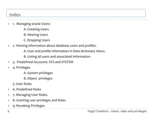 User, roles and privileges | PPTX