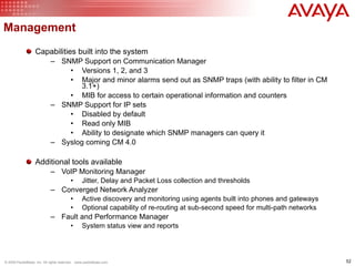 Avaya VoIP on Cisco Best Practices by PacketBase | PPT