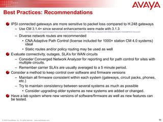 Avaya VoIP on Cisco Best Practices by PacketBase | PPT