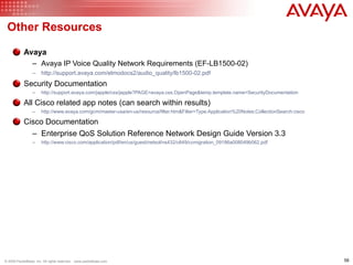 Avaya VoIP on Cisco Best Practices by PacketBase | PPT