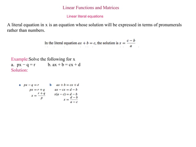 Linear Functions And Matrices | PPT | Physics | Science