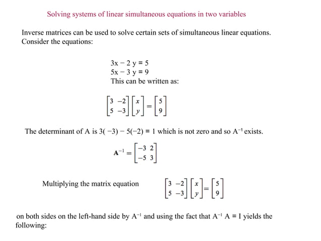 Linear Functions And Matrices | PPT | Physics | Science