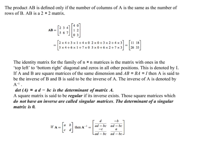 Linear Functions And Matrices | PPT | Physics | Science