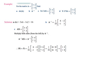 Linear Functions And Matrices | PPT