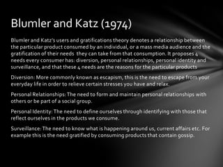 Users and gratifications theory | PPTX