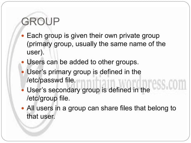 Users and groups | PPTX | Operating Systems | Computer Software and ...