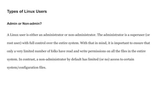 Users and Groups in Linux for beginners. | PPTX | Operating Systems | Computer Software and ...