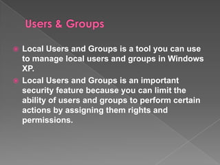 Users and groups in xp | PPT
