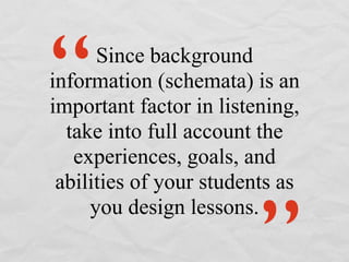 HD Brown's Principles for Teaching Listening Skills | ZIP