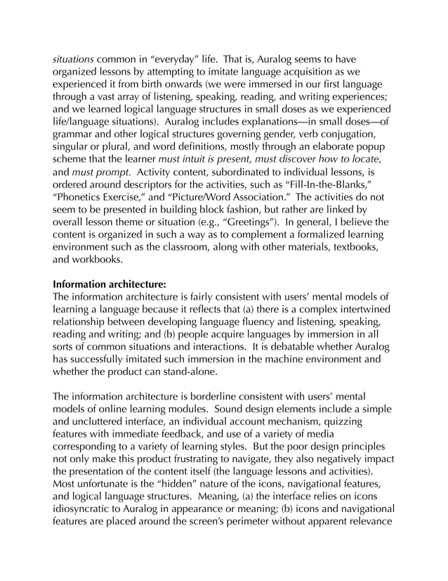 Usability Study: Auralog Language Learning Library Solutions | PDF