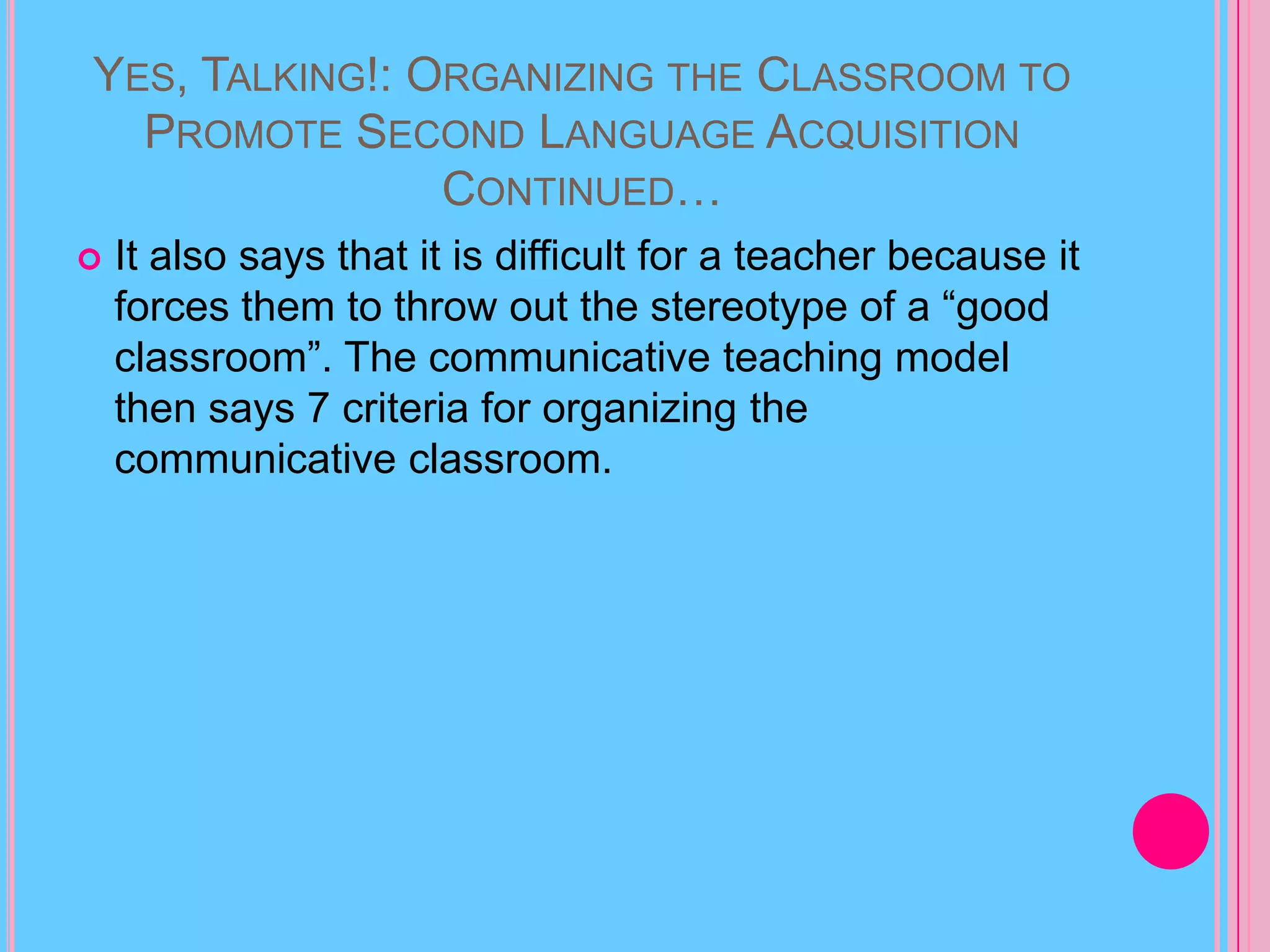 ESL Students in a Regular Classroom- Kala Cole | PPTX