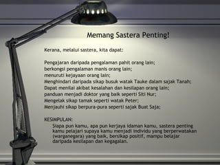 Motivasi dan Strategi Belajar Sastera | PPT