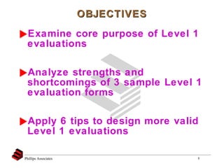 Developing Valid Level 1 Evaluation Forms | PPT