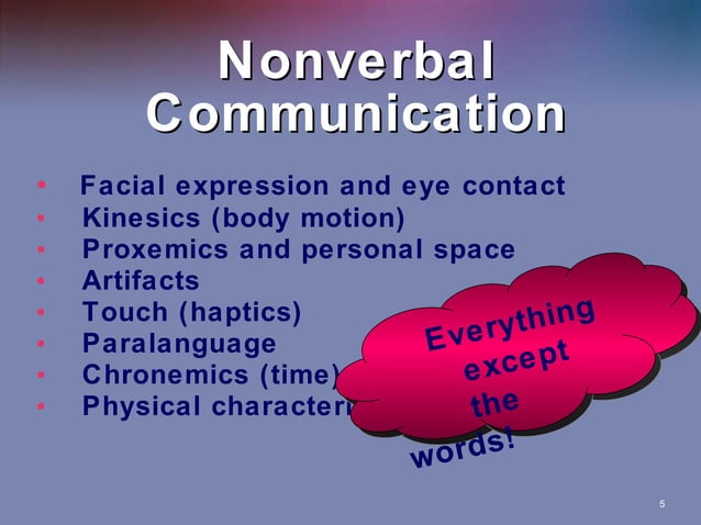 Non verbal behavior | PPT