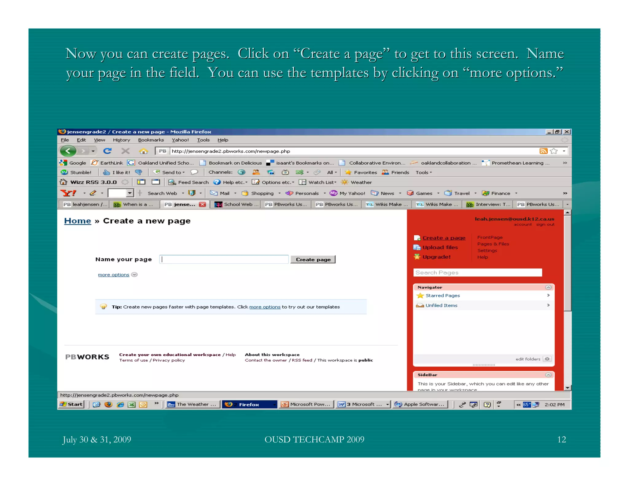 How to create an educational wiki using pbworks | PDF