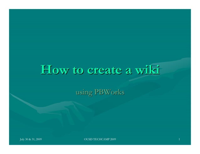 How to create an educational wiki using pbworks | PDF | Internet for Beginners | Internet
