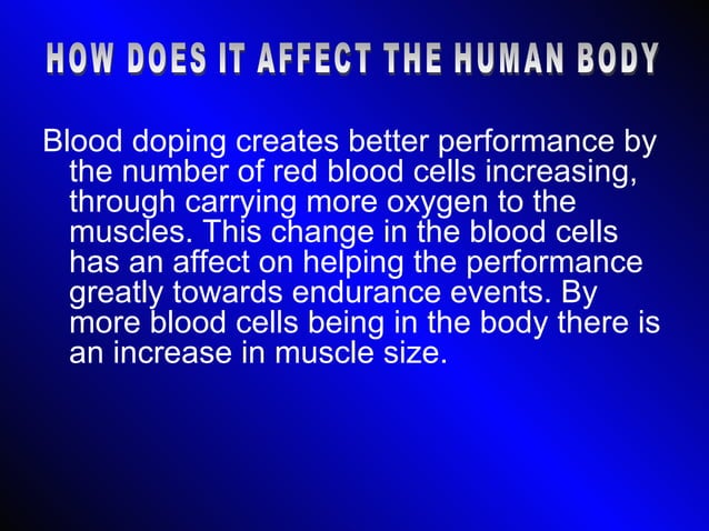 Blood Doping | PPT | Blood Disorders | Diseases and Conditions