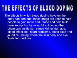 Blood Doping | PPT | Blood Disorders | Diseases and Conditions