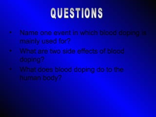 Blood Doping | PPT | Blood Disorders | Diseases and Conditions