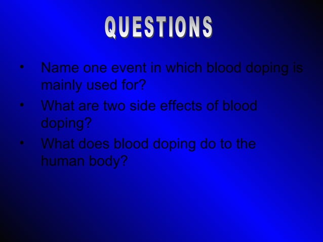 Blood Doping | PPT | Blood Disorders | Diseases and Conditions