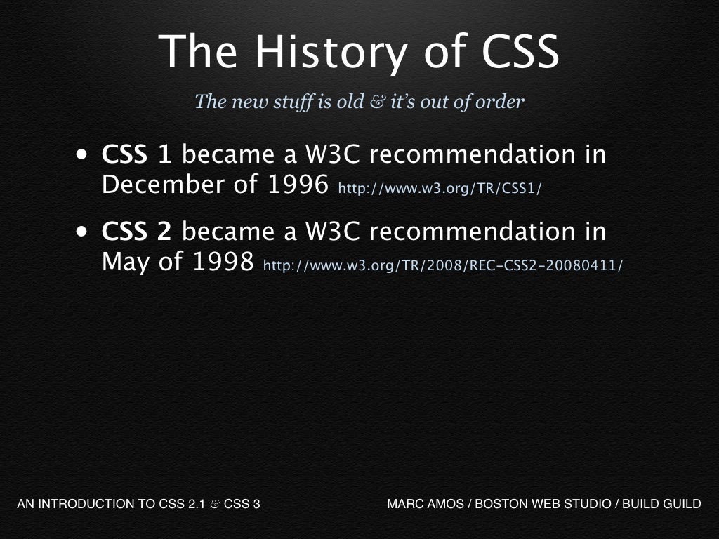 The History of CSS The