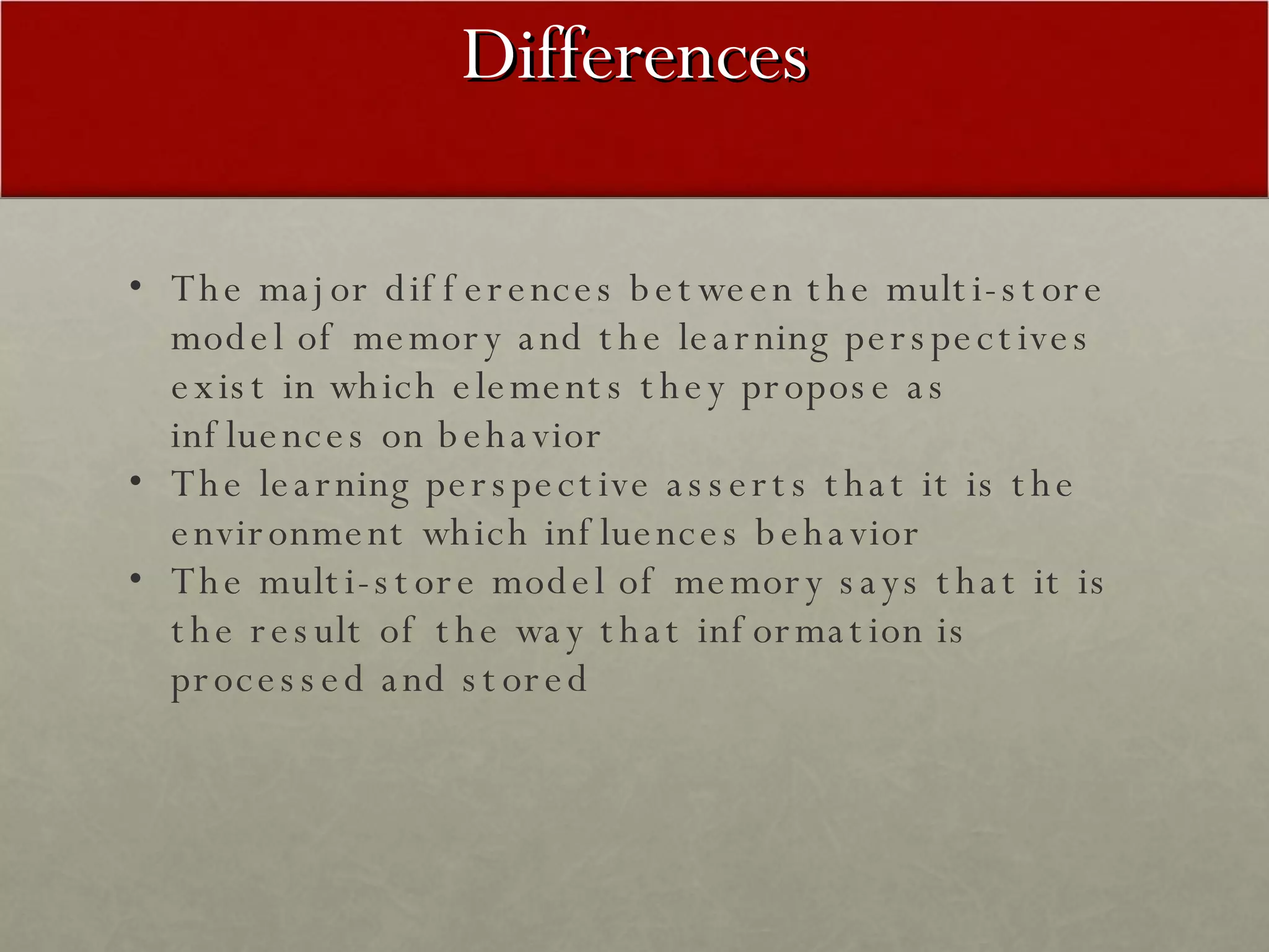 Atkinson & Shiffrin's Multi-Store Model of Memory | PPT