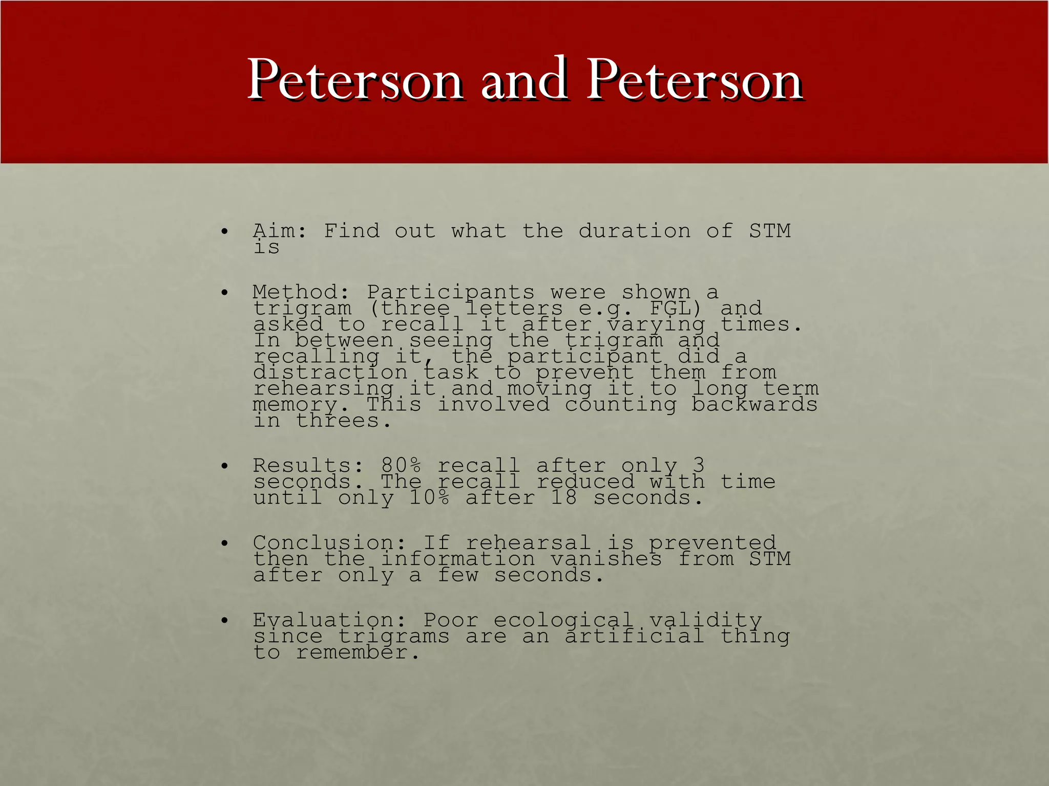 Atkinson & Shiffrin's Multi-Store Model of Memory | PPT