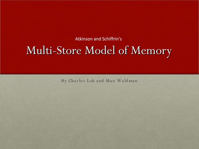 Atkinson & Shiffrin's Multi-Store Model of Memory | PPT
